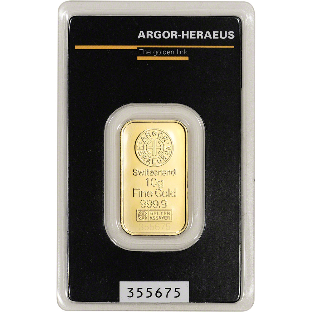 10 gram Gold Bar - Argor Heraeus - 999.9 Fine in Assay | eBay